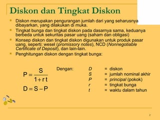 matematika keuangan tingkat diskon dan diskon tunai | PPT