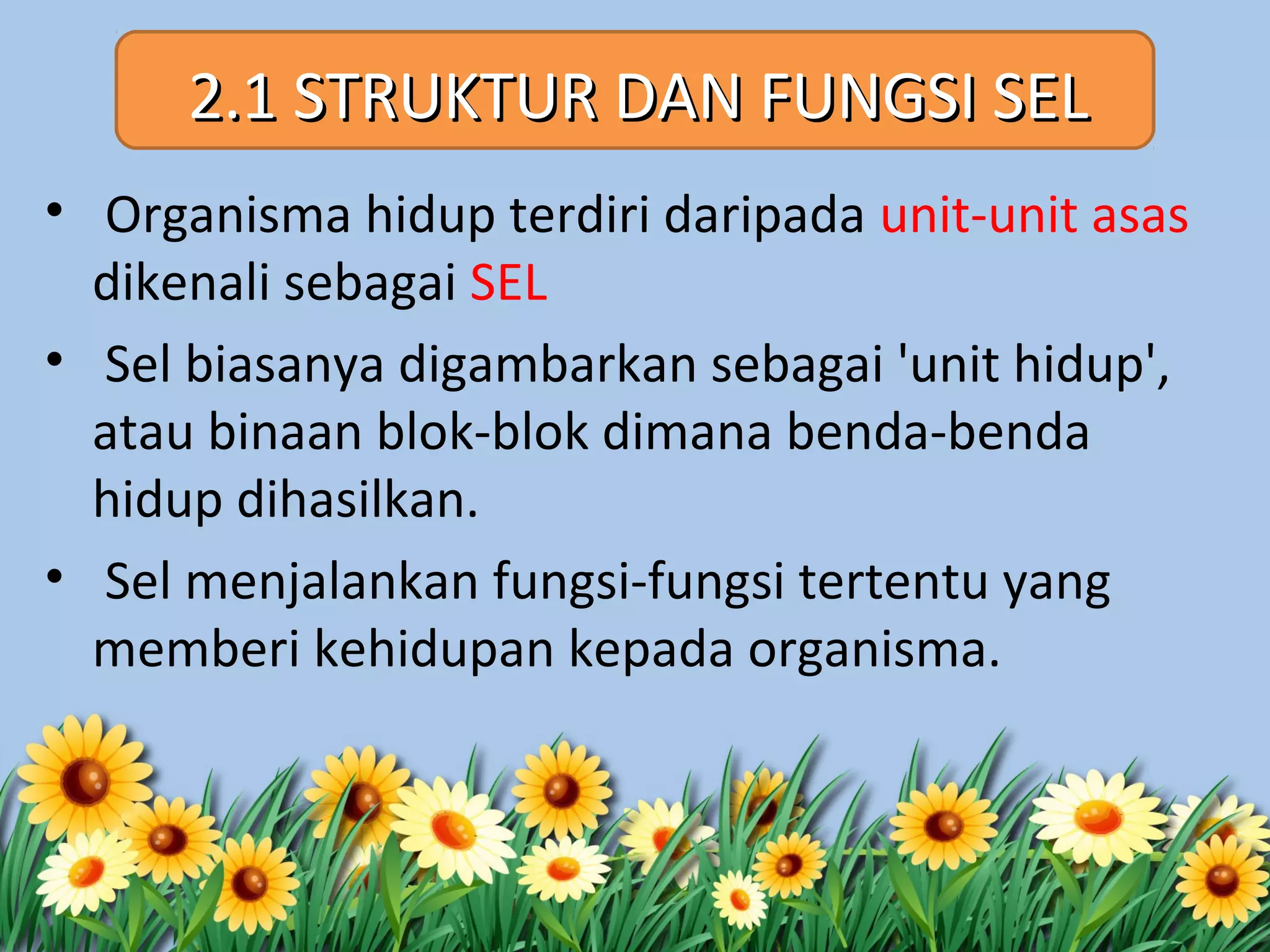 Bab 2 biologi struktur dan organisasi sel | PPT