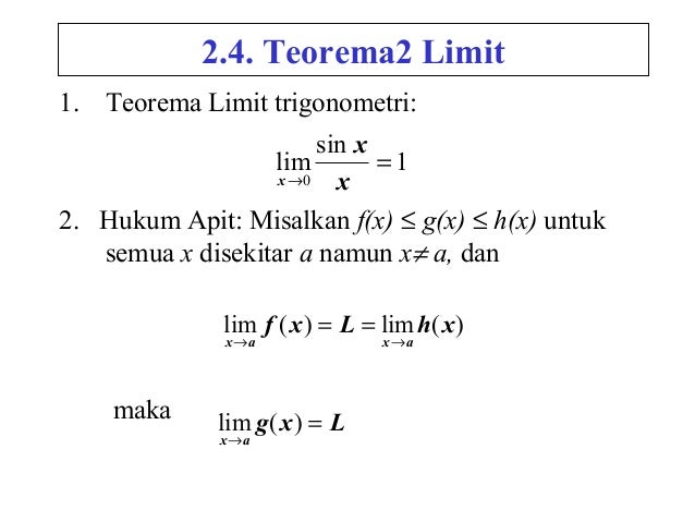 Contoh Soal Teorema Apit Limit Fungsi Trigonometri