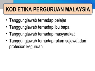 Bab 2 kod etika dan akauntabiliti guru | PPT