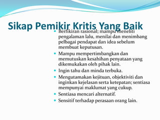 Bab 2 pemikiran kritis, penyelesaian masalah, dan pemikiran saintifik ...