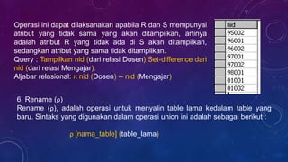Bab 2 Aljabar Relasional | PPTX