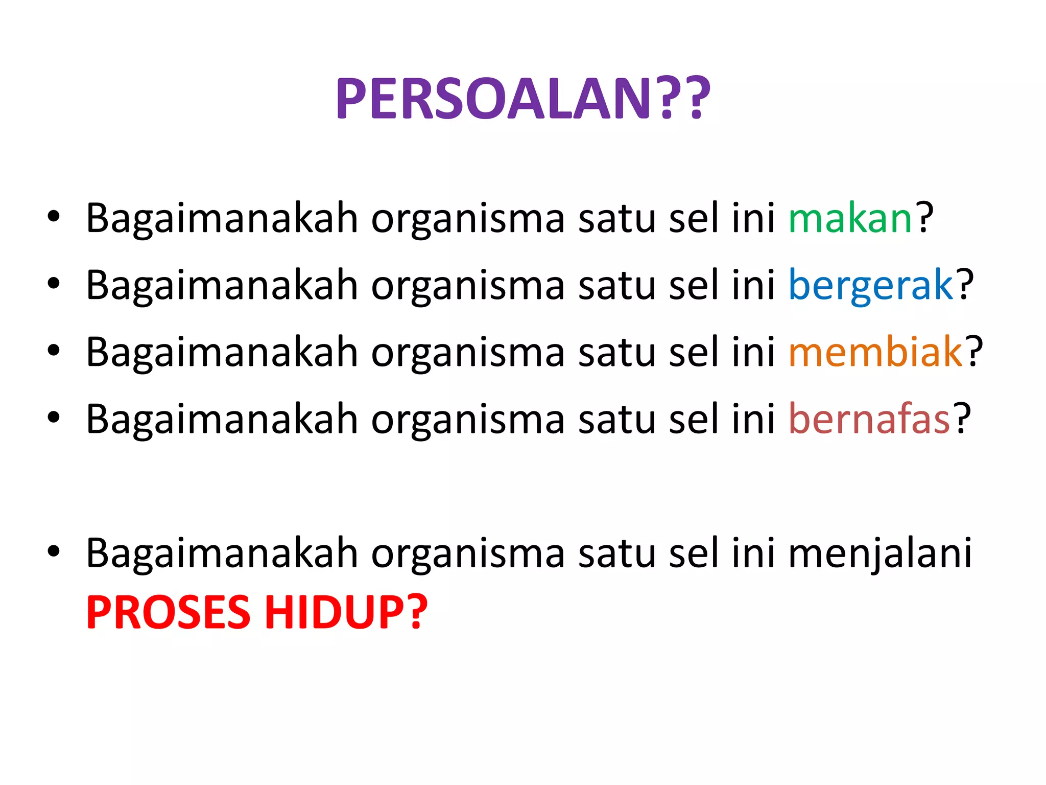 Biologi Ting 4 (Bab 2 - Struktur Dan Organisasi Sel) | PPTX