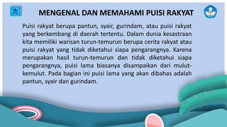 power point puisi rakyat bab 2 kurikulum merdeka | PPTX