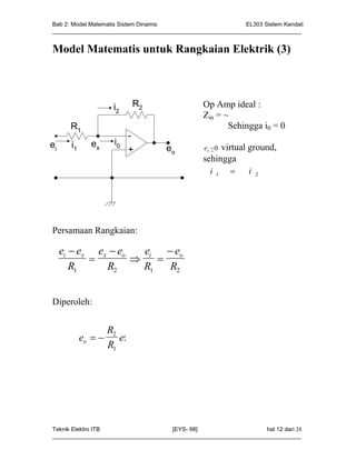 Bab2 1 model matematis sistem dinamis | PDF