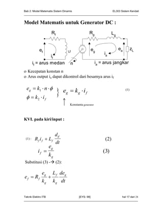 Bab2 1 model matematis sistem dinamis | PDF