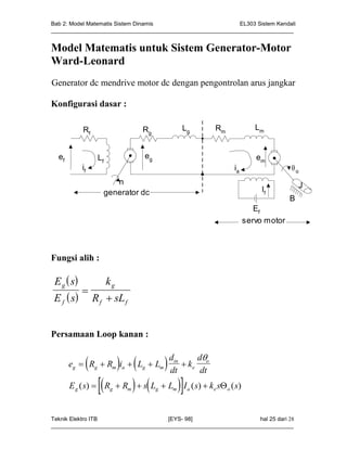 Bab2 1 model matematis sistem dinamis | PDF