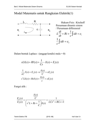 Bab2 1 model matematis sistem dinamis | PDF