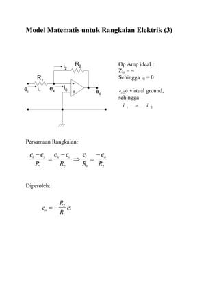 Model Matematis untuk Rangkaian Elektrik | PDF