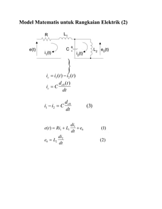 Model Matematis untuk Rangkaian Elektrik | PDF