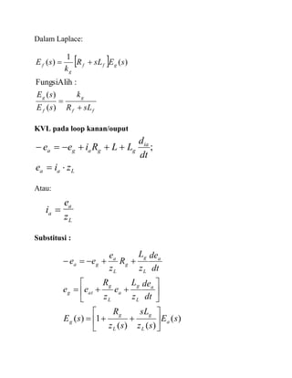Model Matematis untuk Rangkaian Elektrik