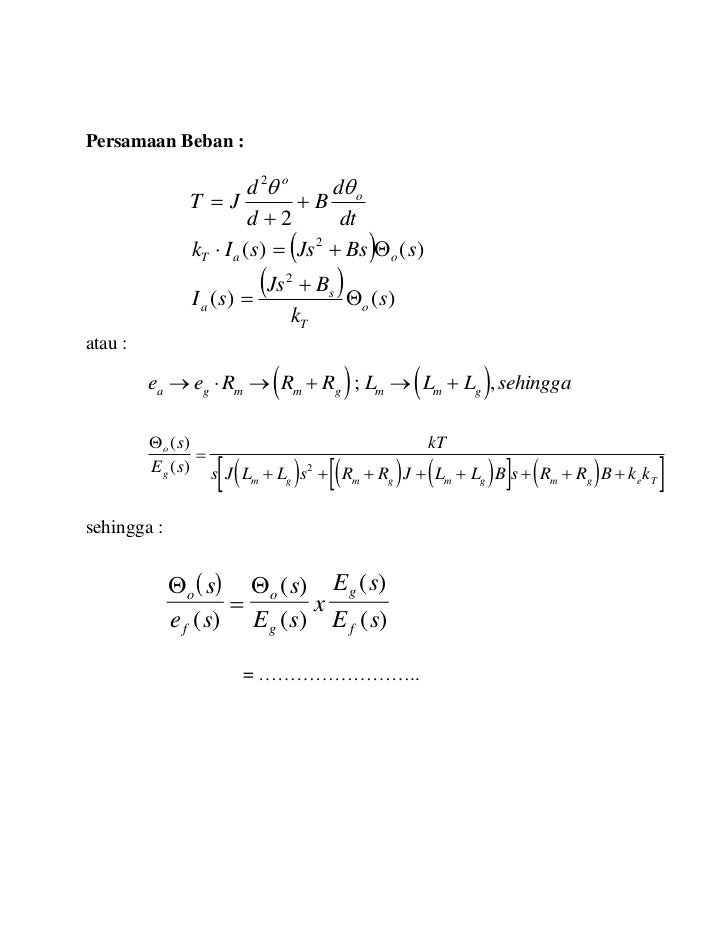Model Matematis untuk Rangkaian Elektrik