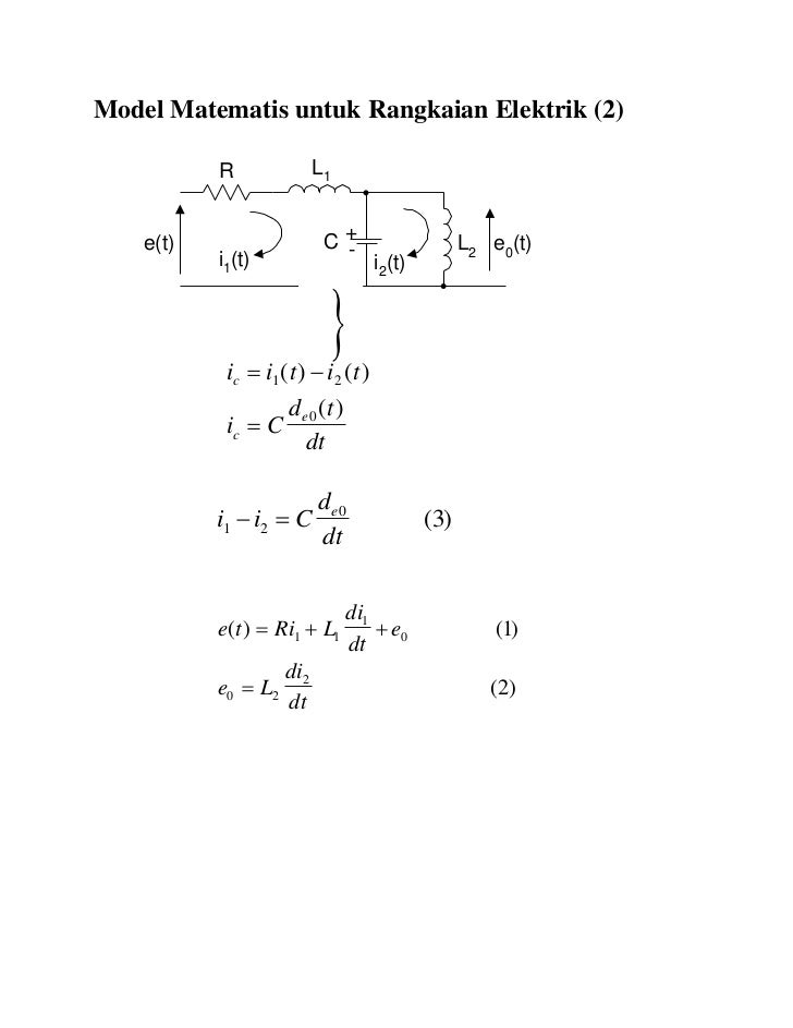 Model Matematis untuk Rangkaian Elektrik