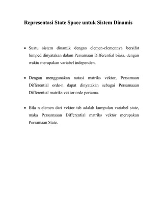 pemodelan state space | PDF