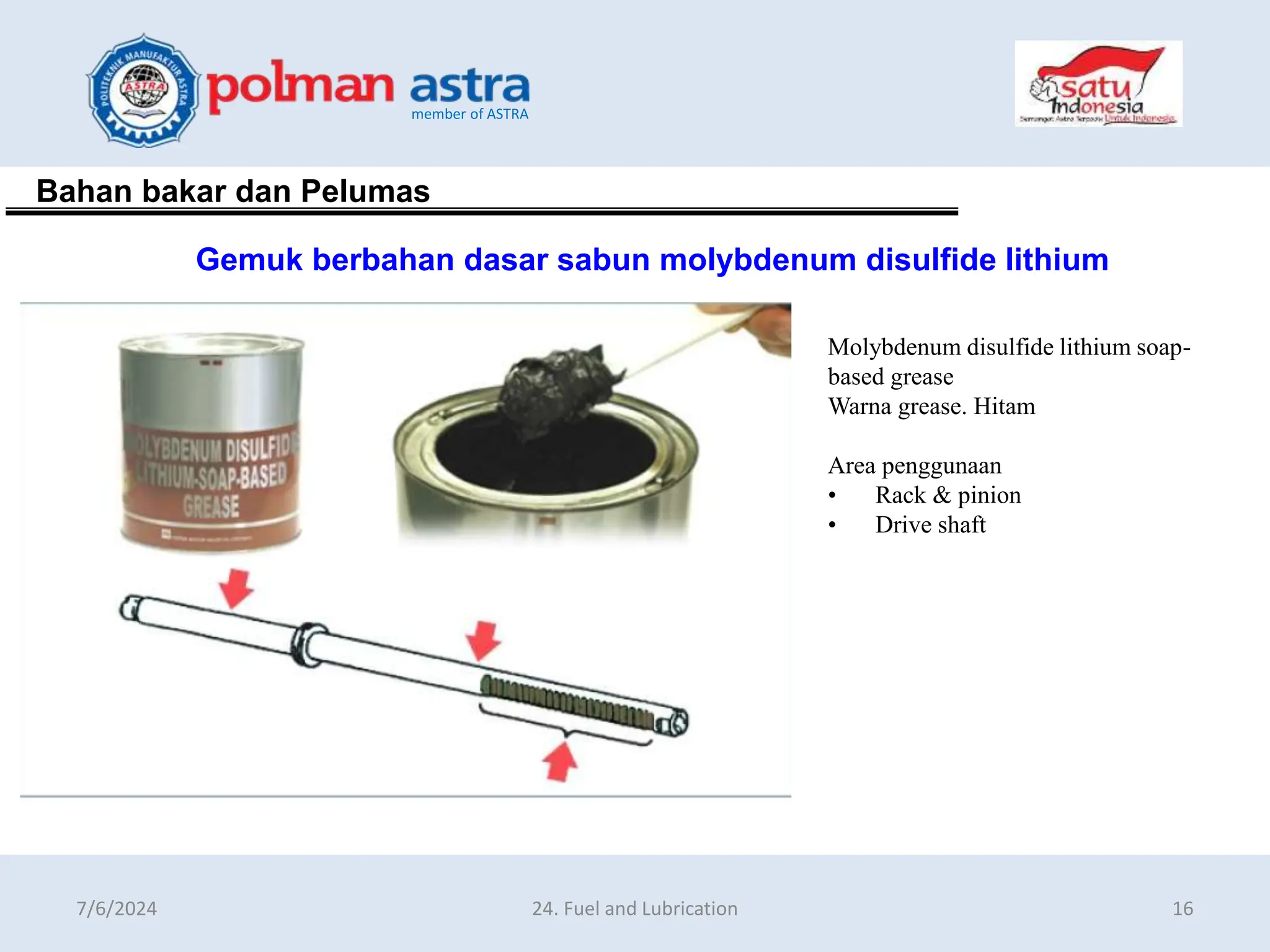 Fuel and Lubrication : Bahan bakar yang digunakan oleh kendaraan ...