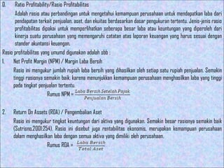 Bab 2 analisa rasio keuangan | PPT