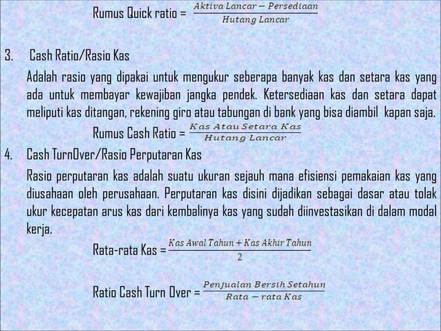Bab 2 analisa rasio keuangan | PPT