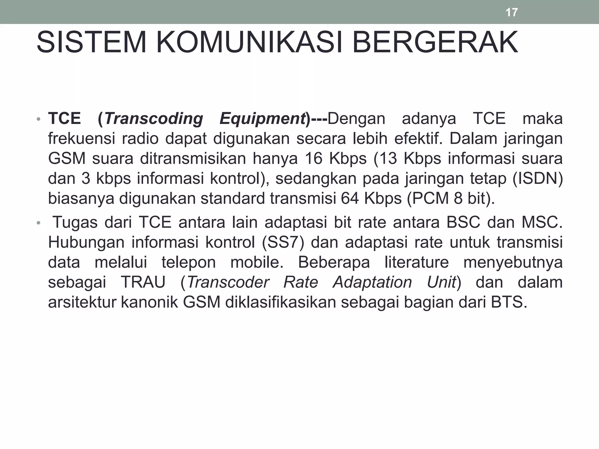 Bab 2 arsitektur sistem komunikasi bergerak | PPTX
