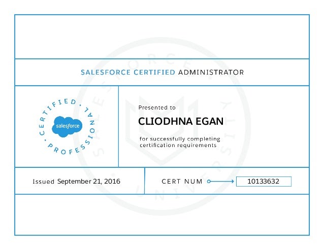 Cliodhna Egan Certified Administrator Certificate