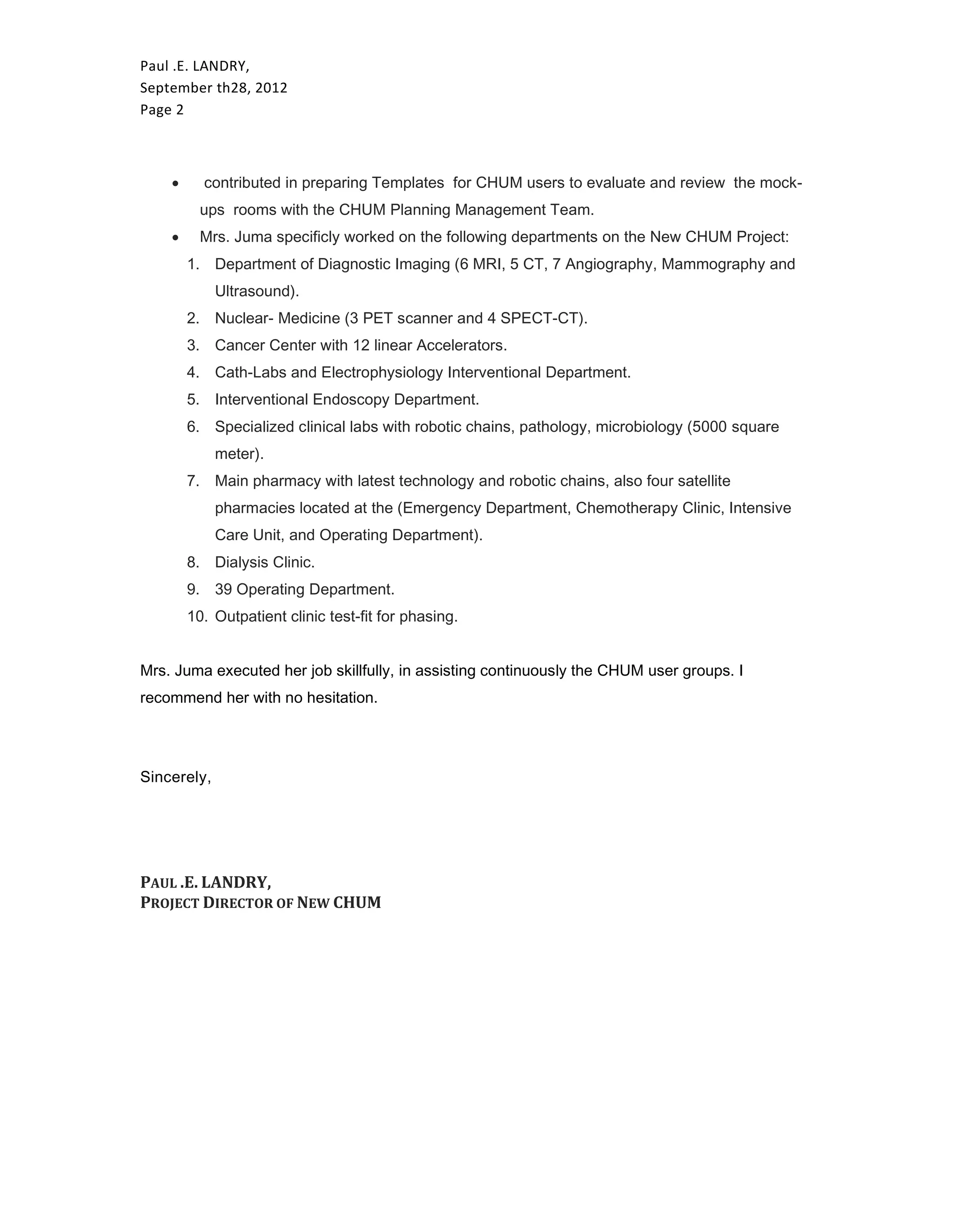 Reference Letter-CHUM | PDF