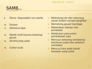 Bab 2 first aid | PPTX