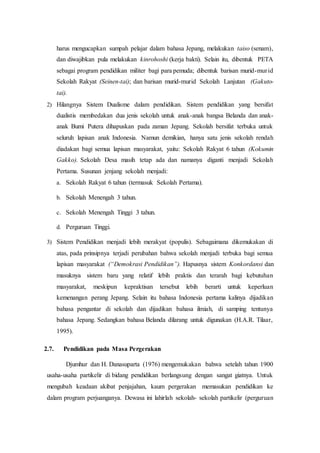 Sejarah Pendidikan di Indonesia Sebelum Kemerdekaan (BAB 2) | DOCX