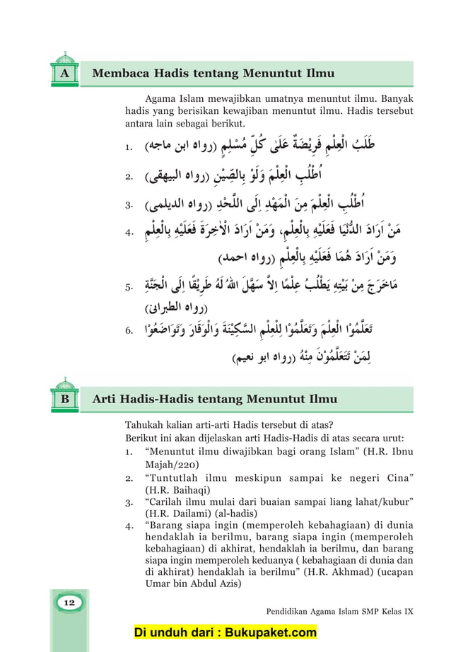 Bab 2 hadis tentang menuntut ilmu | PDF