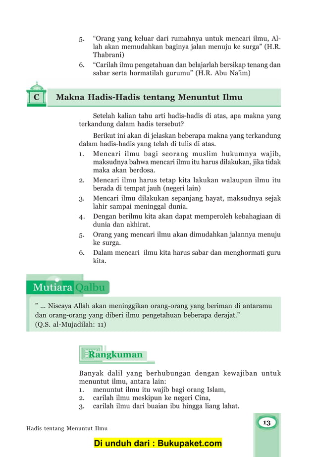 Bab 2 hadis tentang menuntut ilmu | PDF