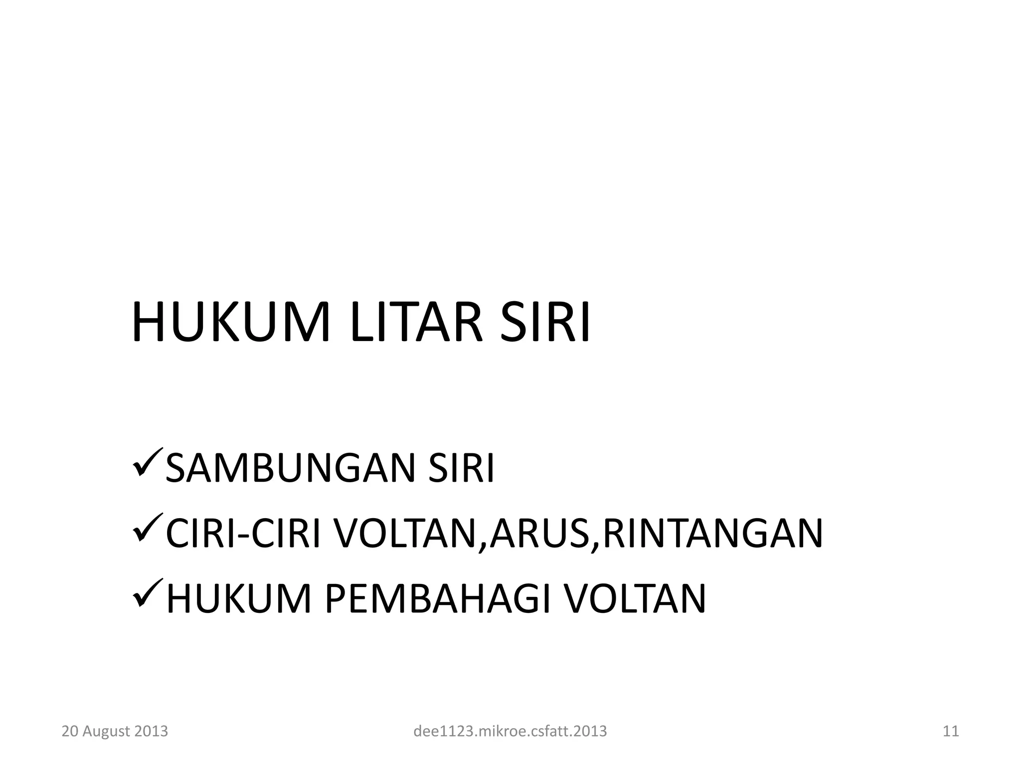 hukum asas litar elektrik | PPTX