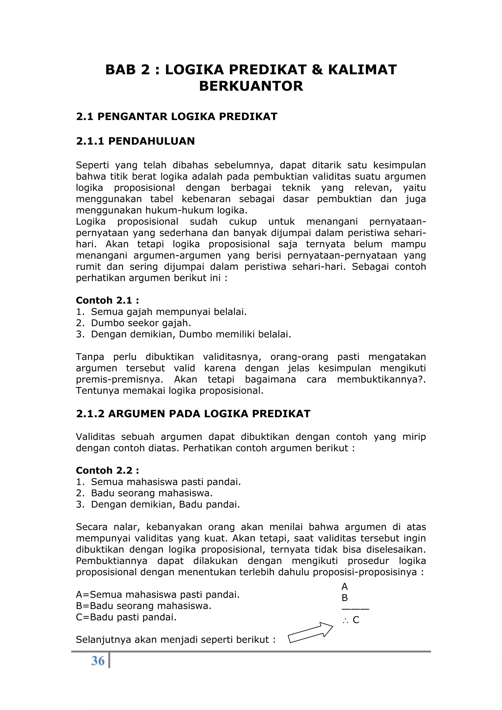Bab 2 logika predikat ta 2019 | PDF