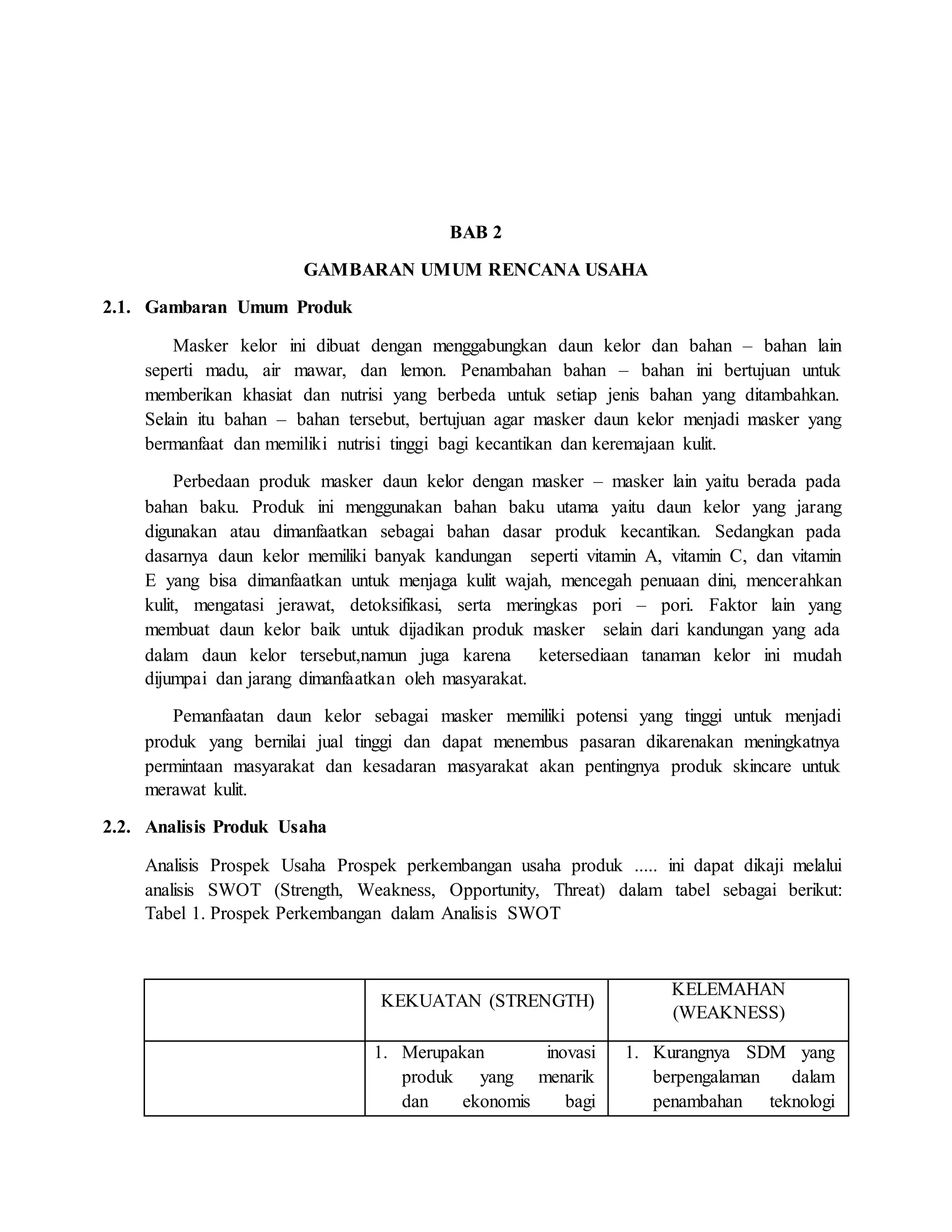 Bab 2 masker kelor (1) | DOCX