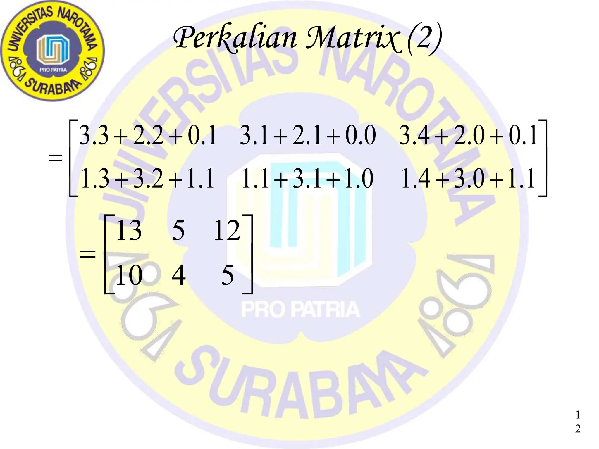 Materi ini menjelaskan tentang matrix.ppt | Free Download