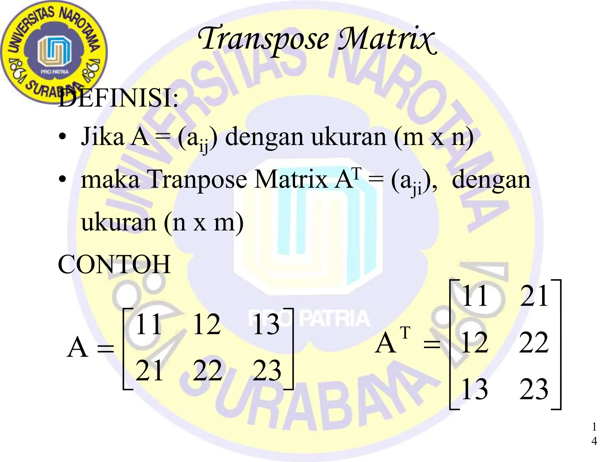 Materi ini menjelaskan tentang matrix.ppt | Free Download