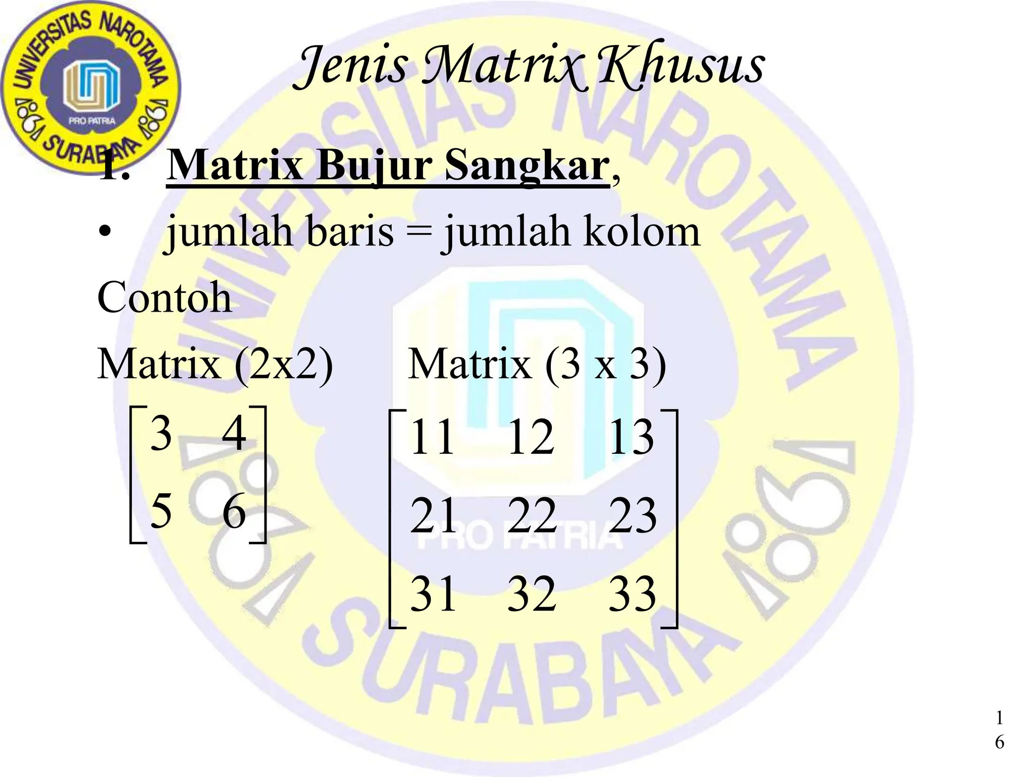 Materi ini menjelaskan tentang matrix.ppt | Free Download