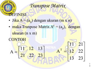 Materi ini menjelaskan tentang matrix.ppt | Free Download