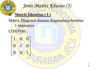 Materi ini menjelaskan tentang matrix.ppt | Free Download