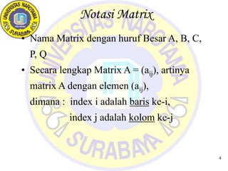 Materi ini menjelaskan tentang matrix.ppt