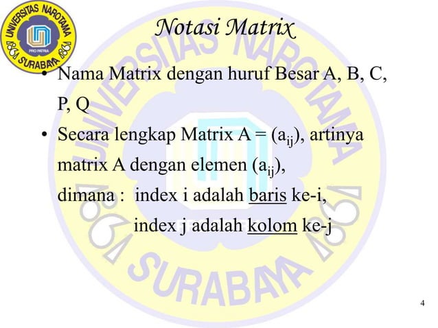 Materi ini menjelaskan tentang matrix.ppt | Free Download