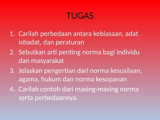 BAB 2 pengertian Norma dan contoh contoh norma dalam kehidupan sehari ...