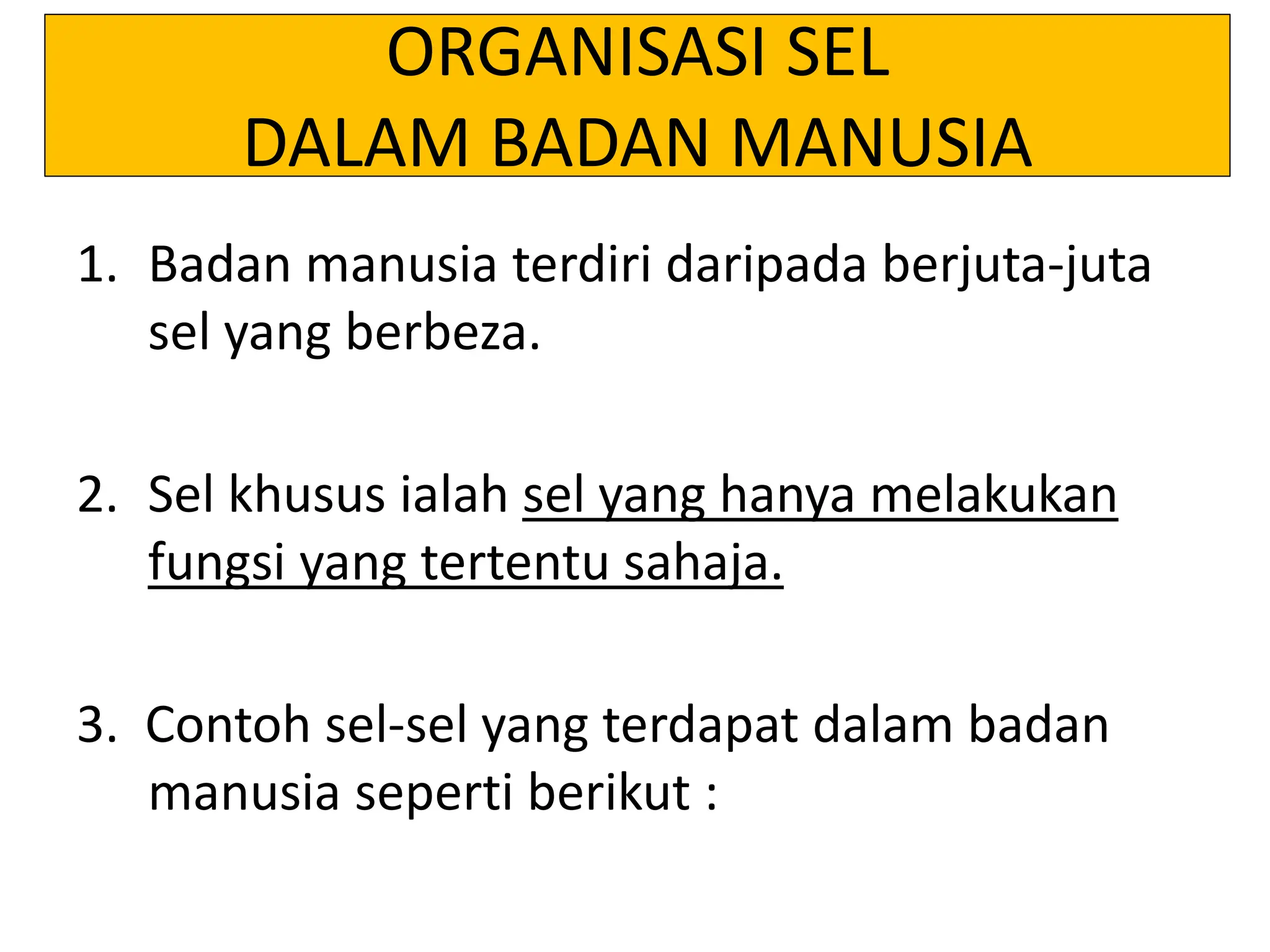 Topik 2.1 Organisasi Sel (Sains Tingkatan 1) | PPT