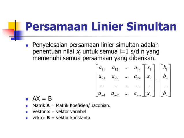 Bab 2 Penyelesaian Sistem Persamaan Linier.ppt