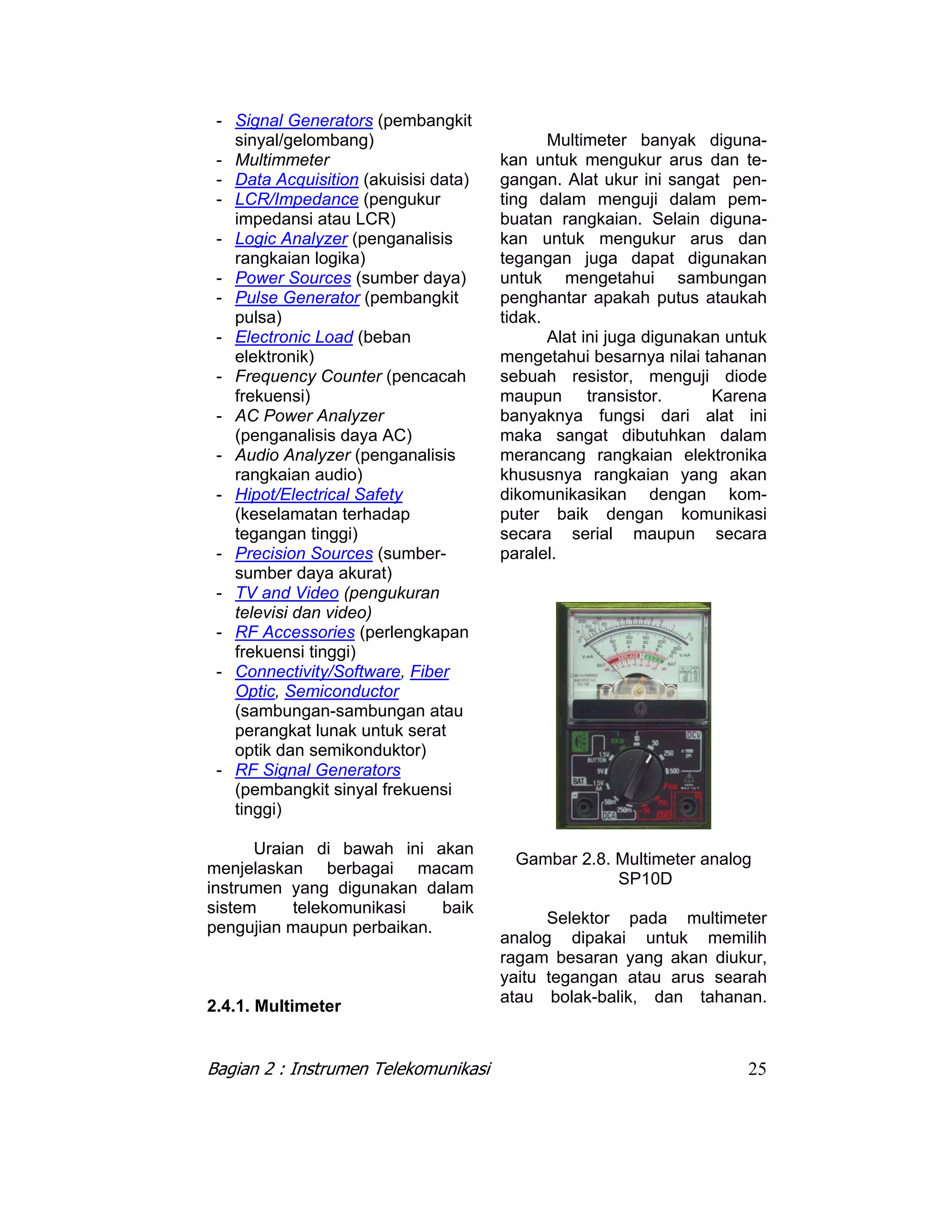 Bab 2 perangkat uji pada telekomunikasi | PDF