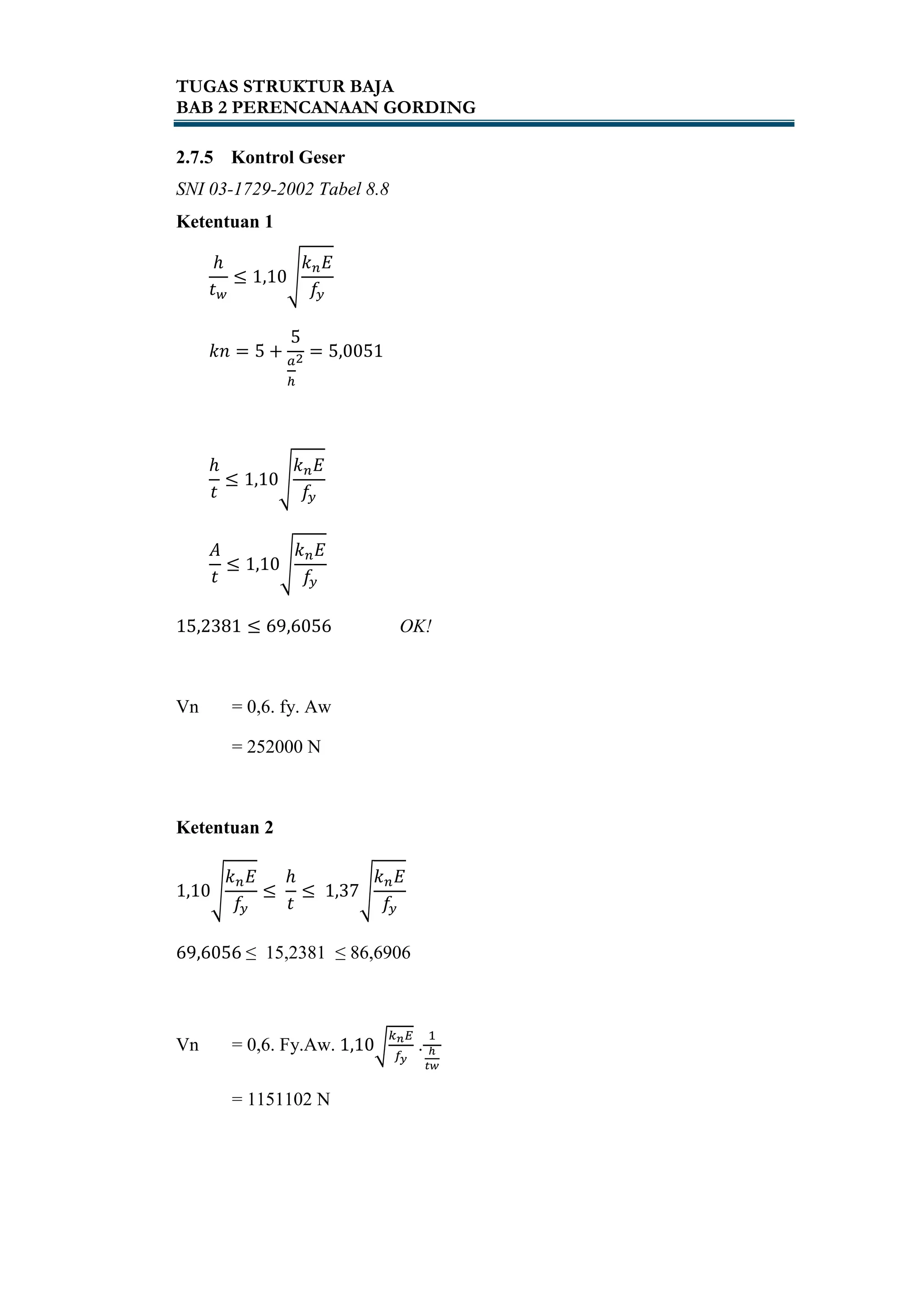 Bab 2 perencanaan gording | DOCX