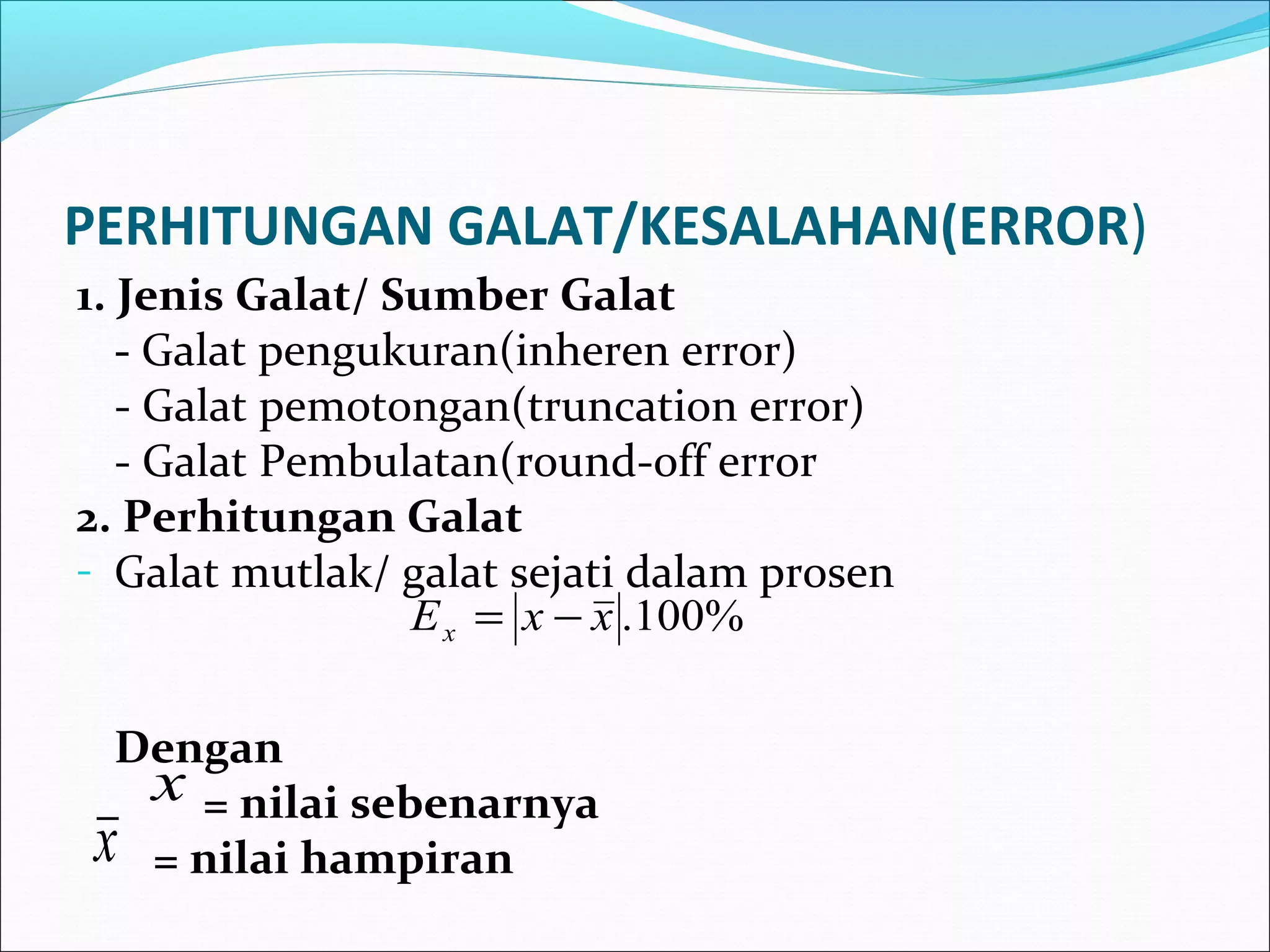 Bab 2 perhitungan galat | PPT