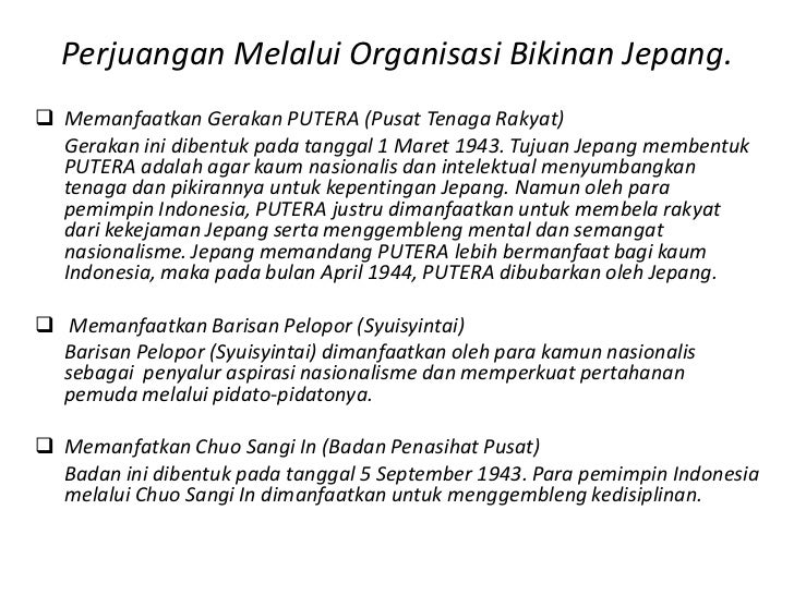 Tujuan Jepang Membentuk Putera Adalah
