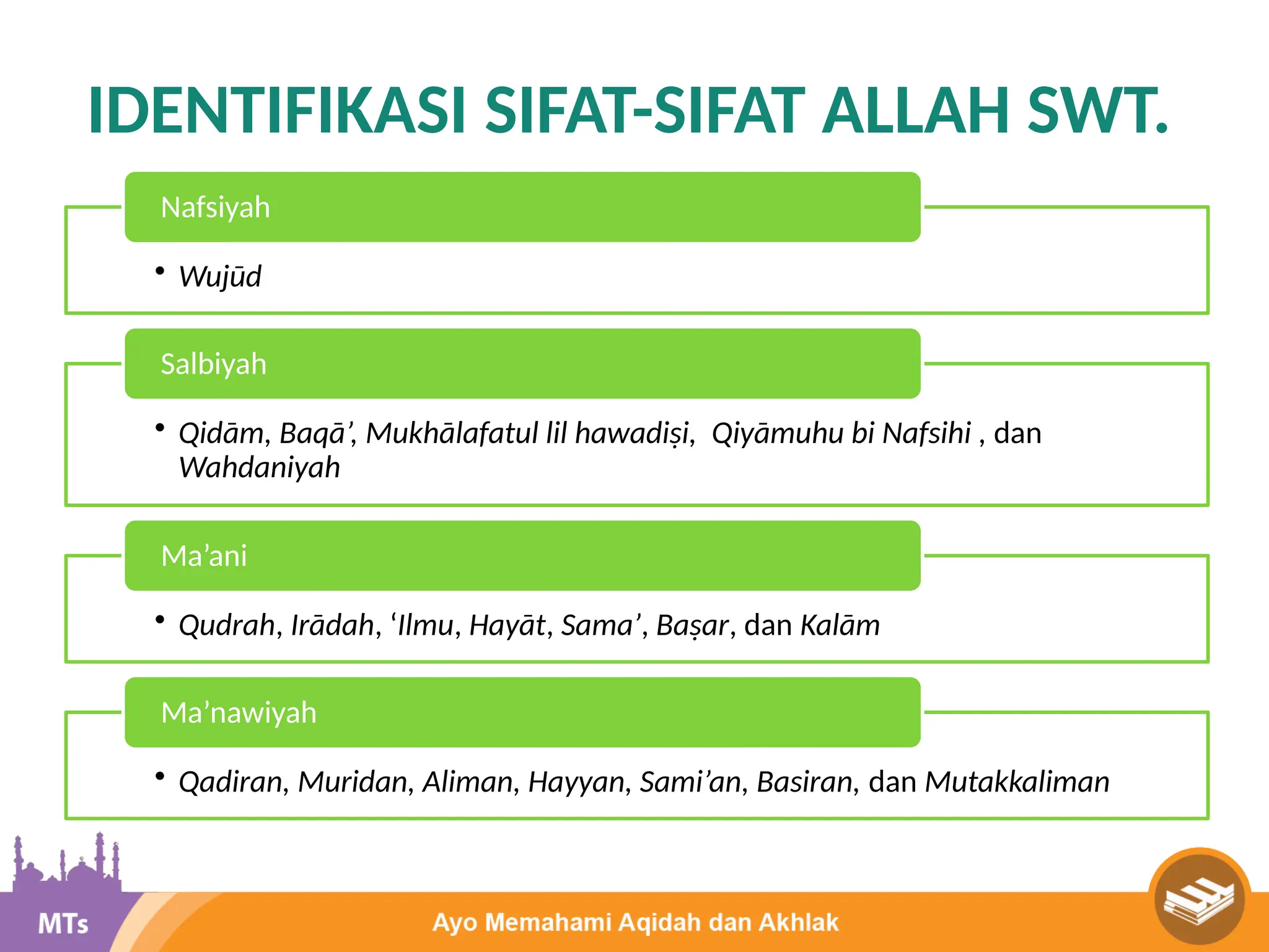 SIFAT SIFAT ALLAH SWT YANG WAJIB , MUSTAHIL DAN JAIZ | PPTX