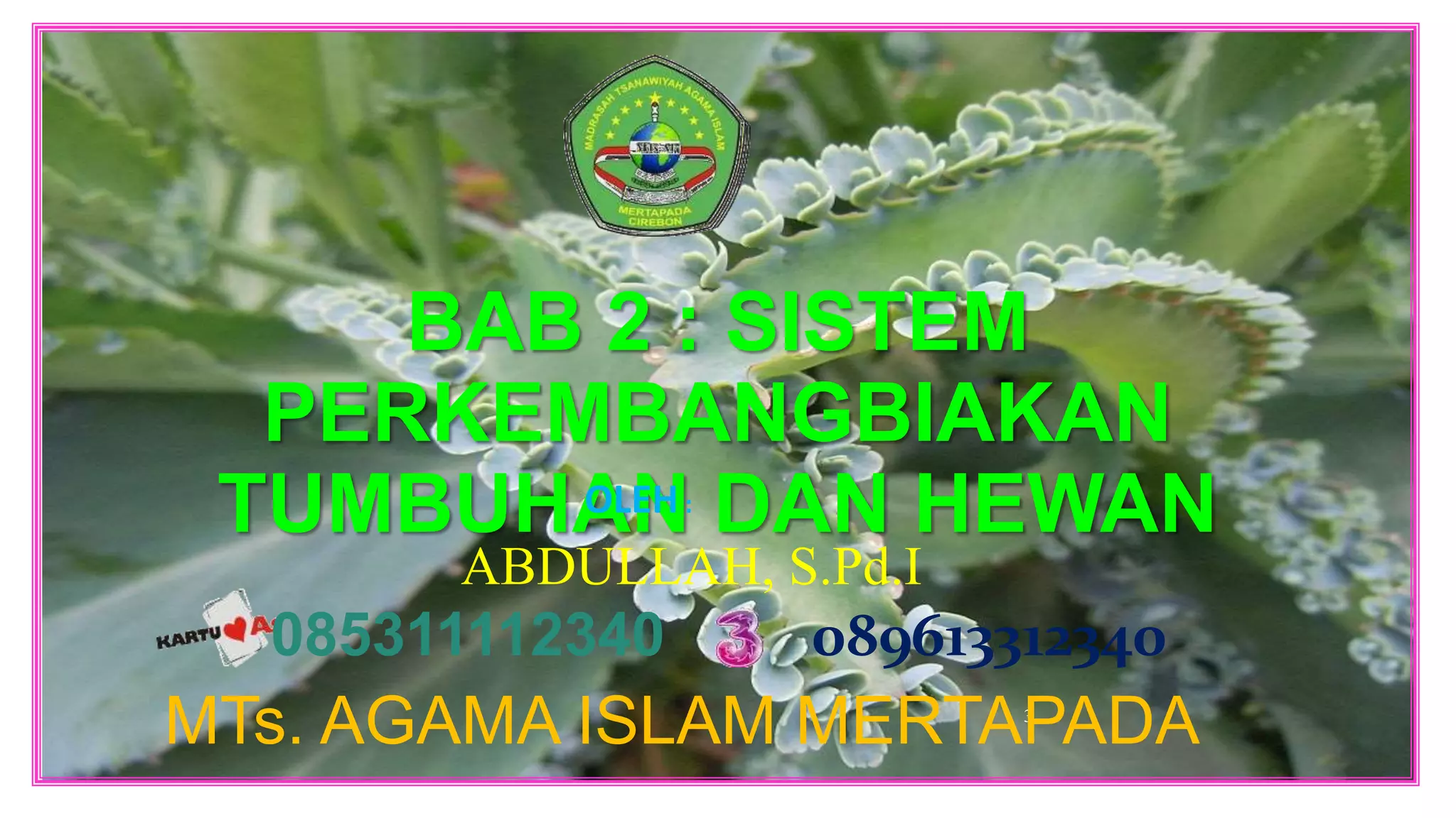 BAB 2 SISTEM PERKEMBANGBIAKAN HEWAN DAN TUMBUHAN 2021.pptx