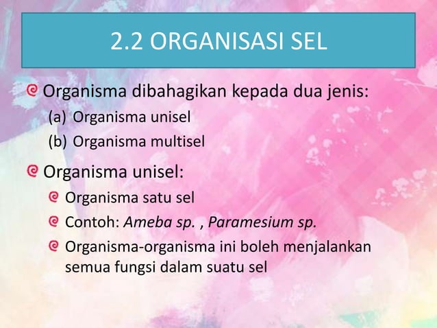 Bab 2 struktur sel dan fungsi | PPTX