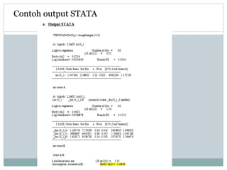 Bab 2 univariat, logistik sederhana dan berganda pada STATA | PPTX
