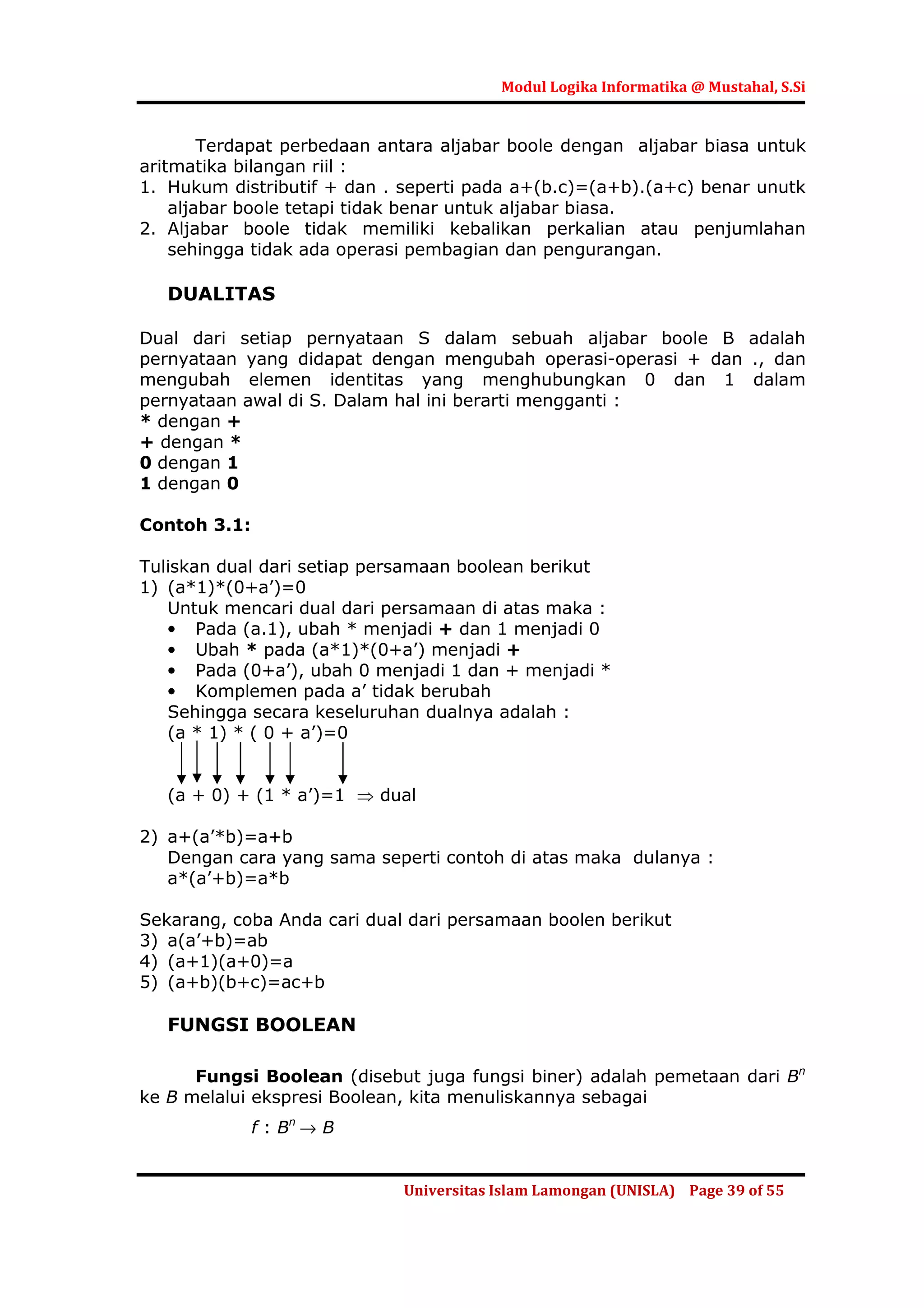 Bab 3 Aljabar Boole | PDF